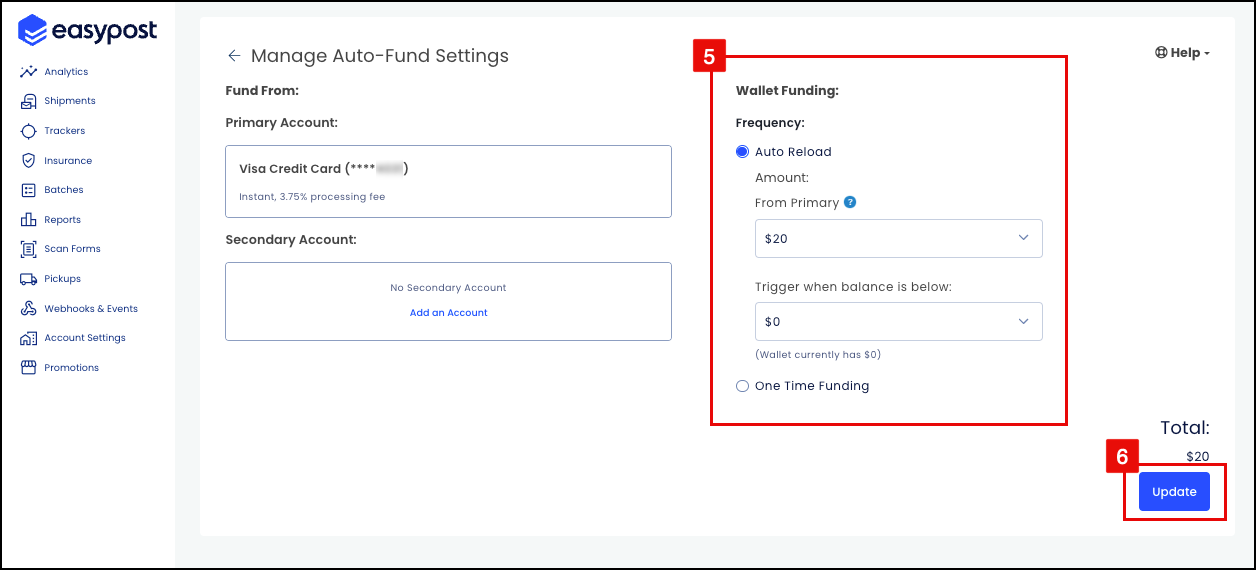 EasyPost Wallet Setup – EasyPost Support