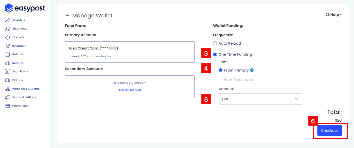 EasyPost Wallet Setup – EasyPost Support