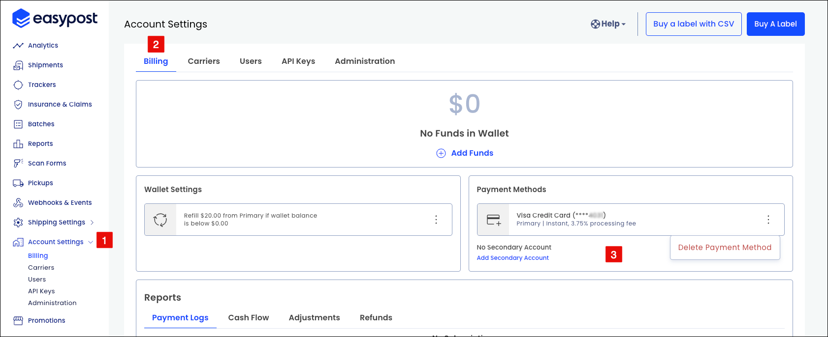 Bank Account Payment Methods – EasyPost Support