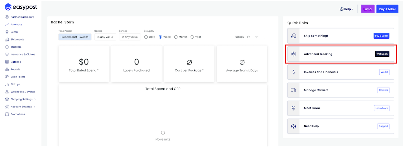 Advanced Tracking – EasyPost Support